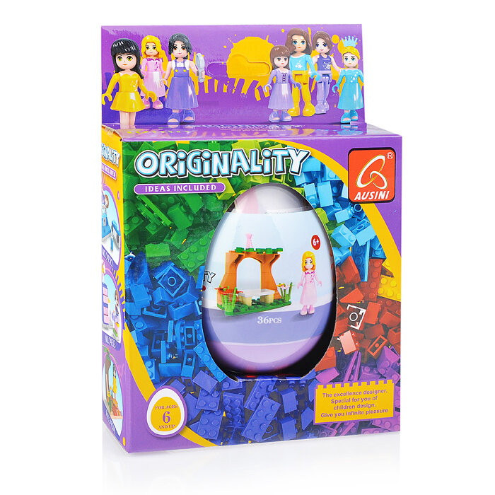 Конструктор пластиковый детский в яйце Ausini 24517 серия "Мир чудес" (38 деталей)