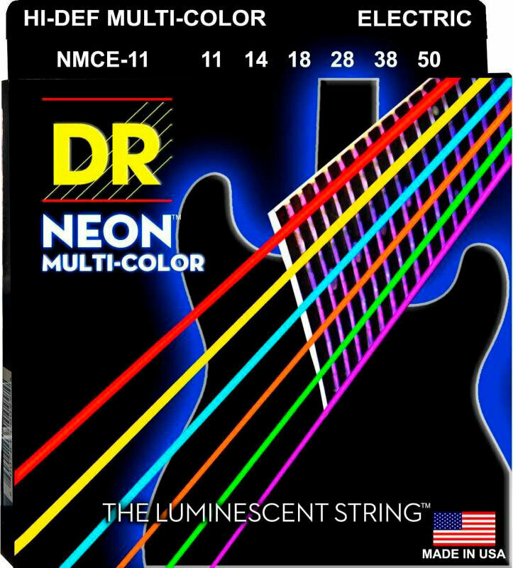 Струны для электрогитары DR Neon HiDef Multi-Color NMCE-11 11-50
