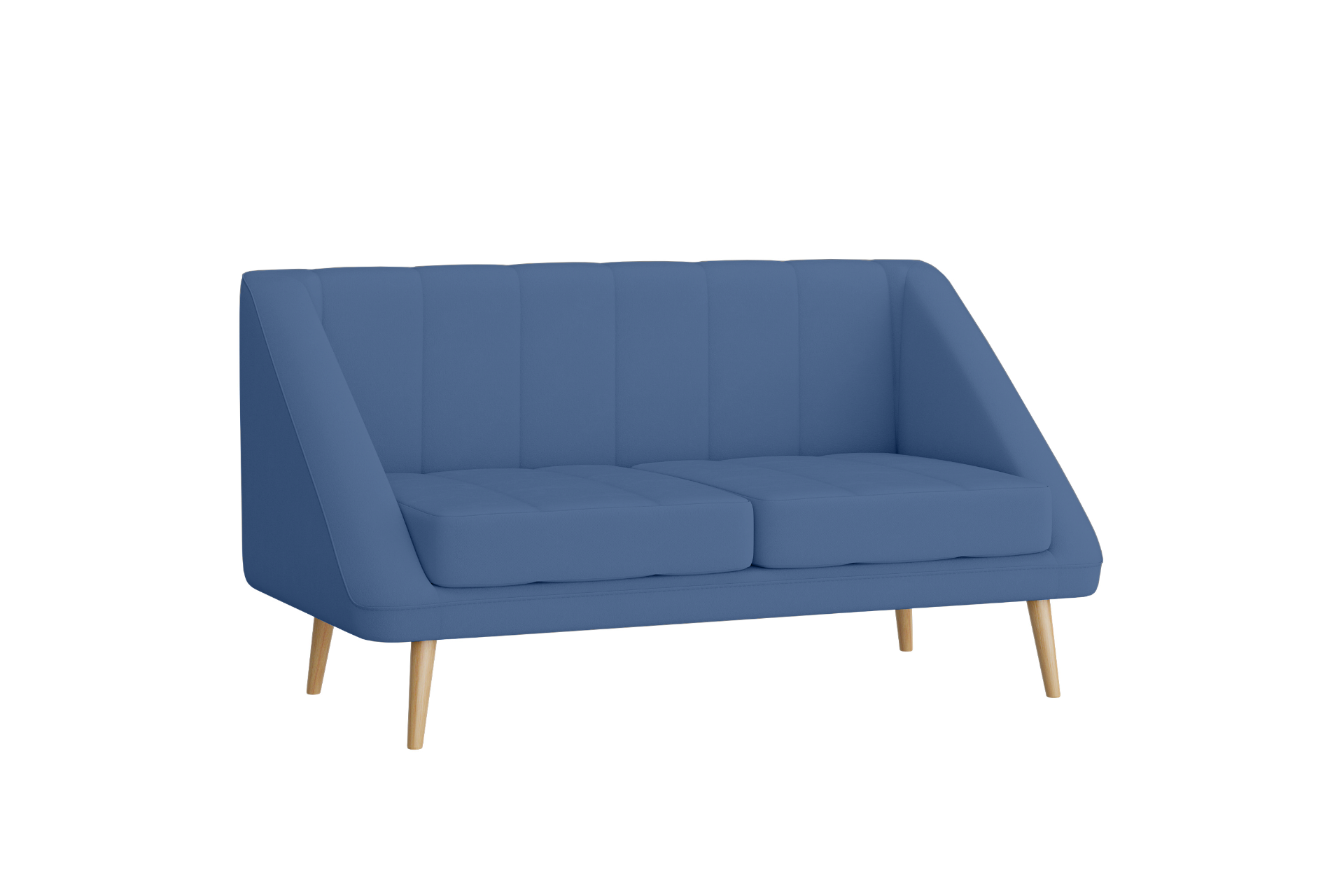 Диван прямой, нераскладной Астрид, в цвете синий (Velutto 46) с блоком независимых пружин