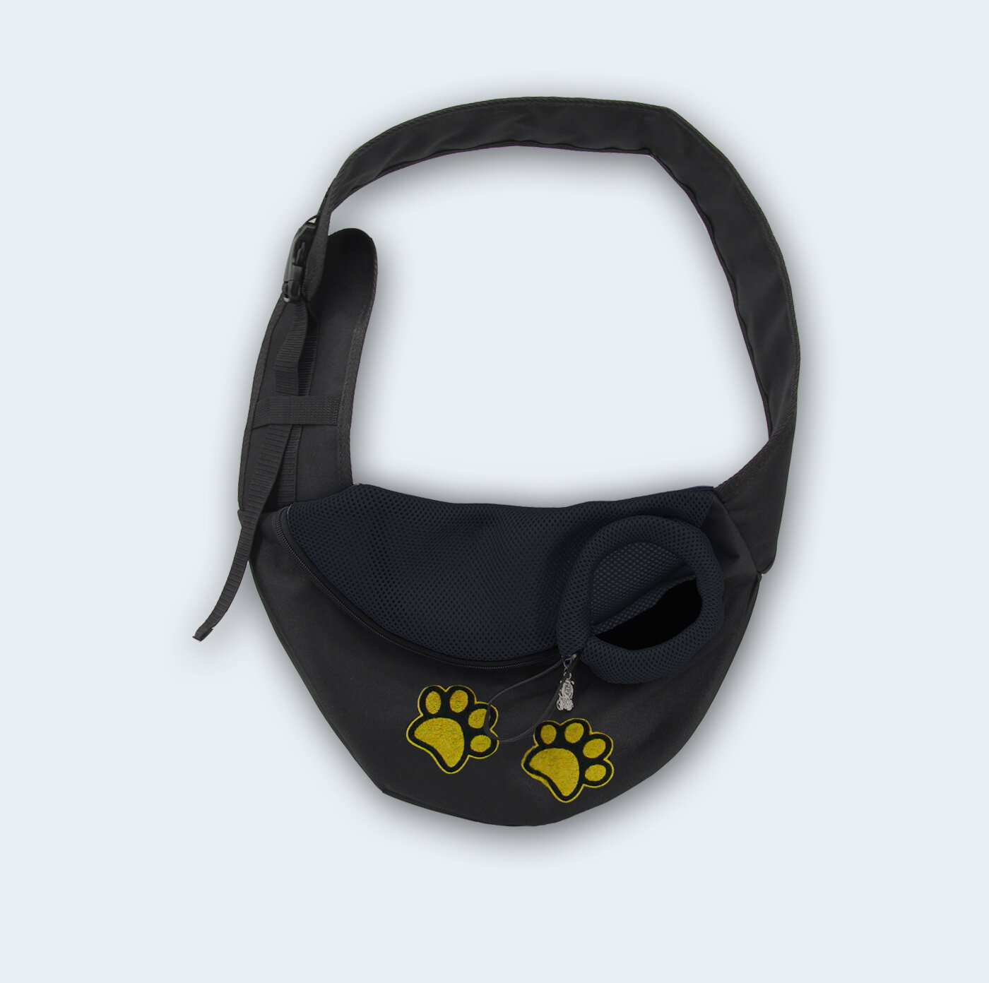 Слинг-переноска Melenni Стандарт "Лапы" XS черный/черная сетка