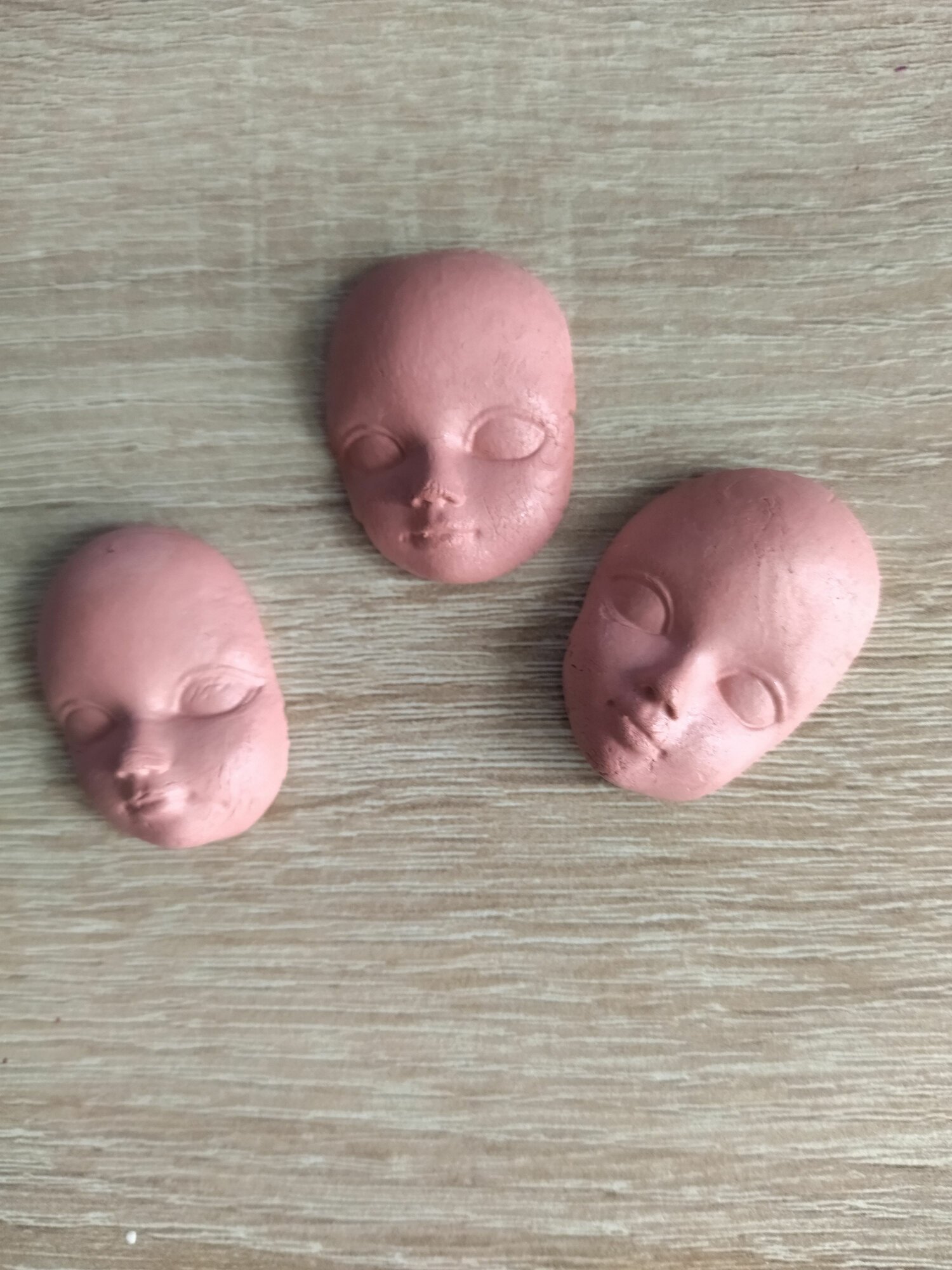 Набор лиц для ватной куклы. Личики для игрушек, девушки - 3 шт.