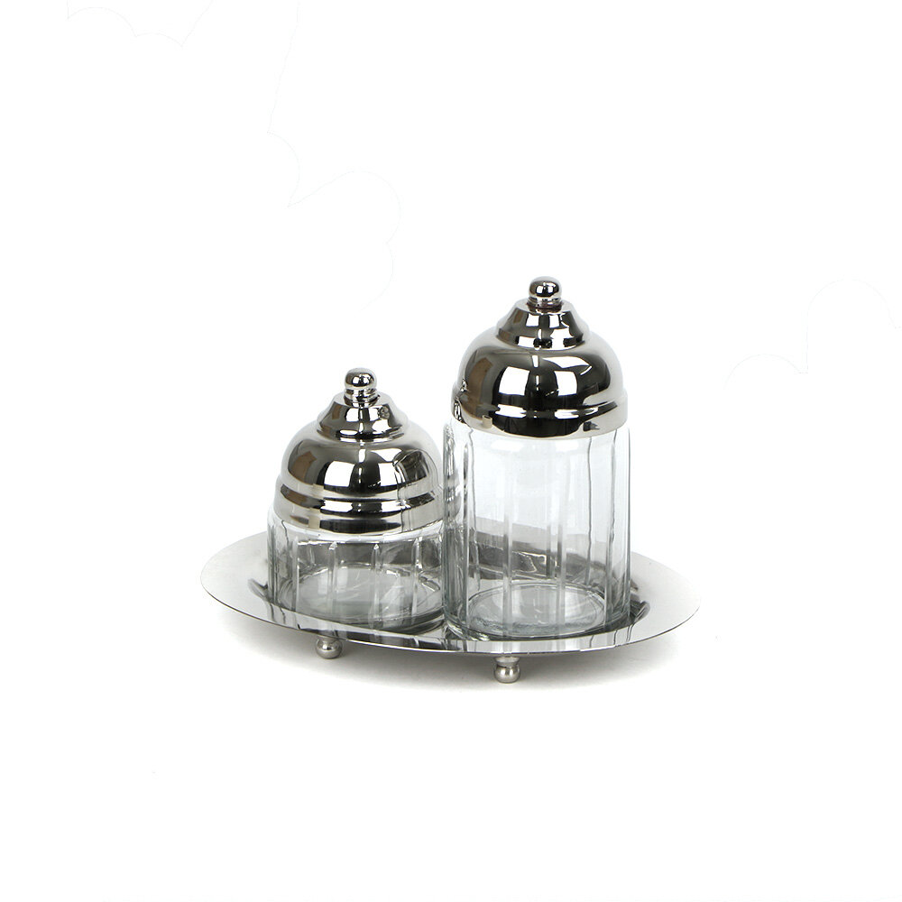 Набор баночек HOFF-INTERIEUR Германия 55758, стекло/металл, серебристый, 3 предмета