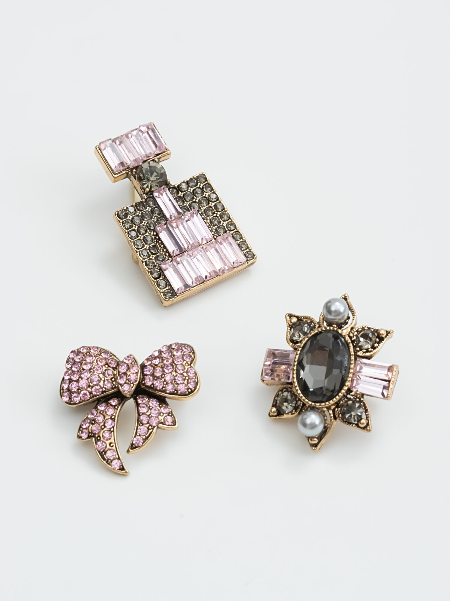 Брошь, жемчуг имитация, кристалл