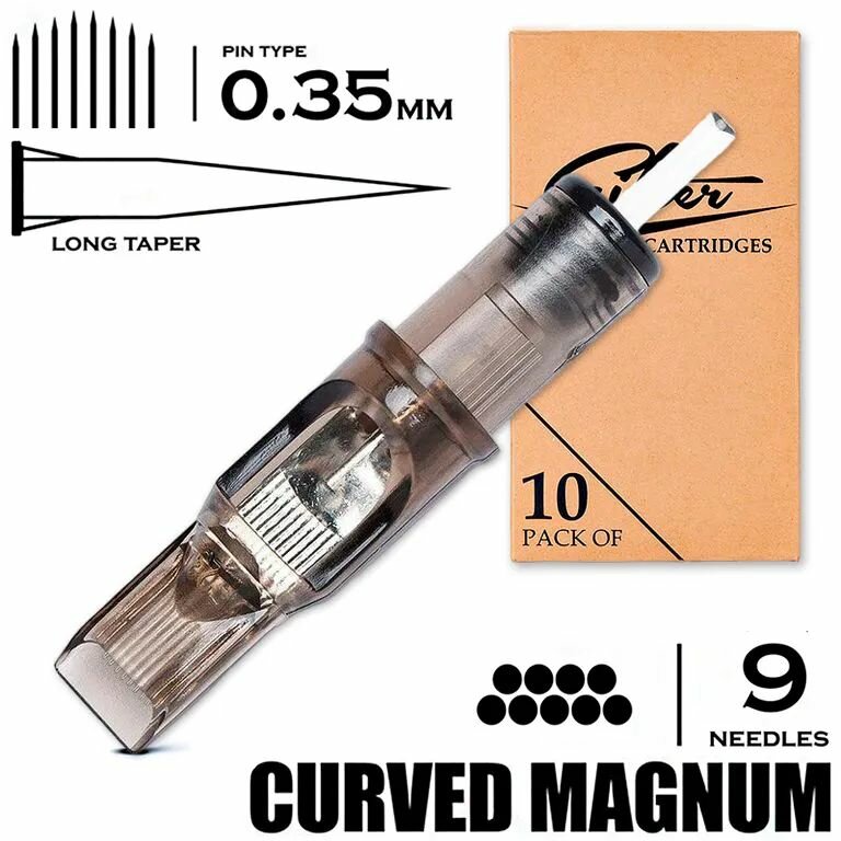 Тату картриджи EZ FILTER Curved Magnum 9CMLT/0.35 (1209cm) 10шт
