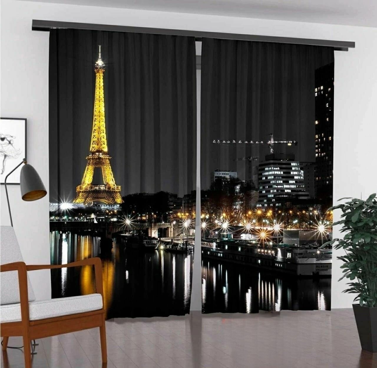 Фотошторы "город3", габардин, 2,9 м х 2,6 м, крепление шторная лента