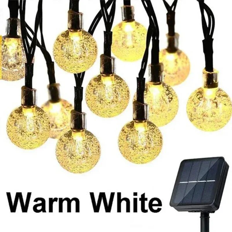 Солнечные фонарики 200LED Warm White, 20LED(5M)