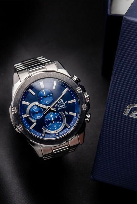 Наручные часы CASIO, синий, серебряный — фото 1