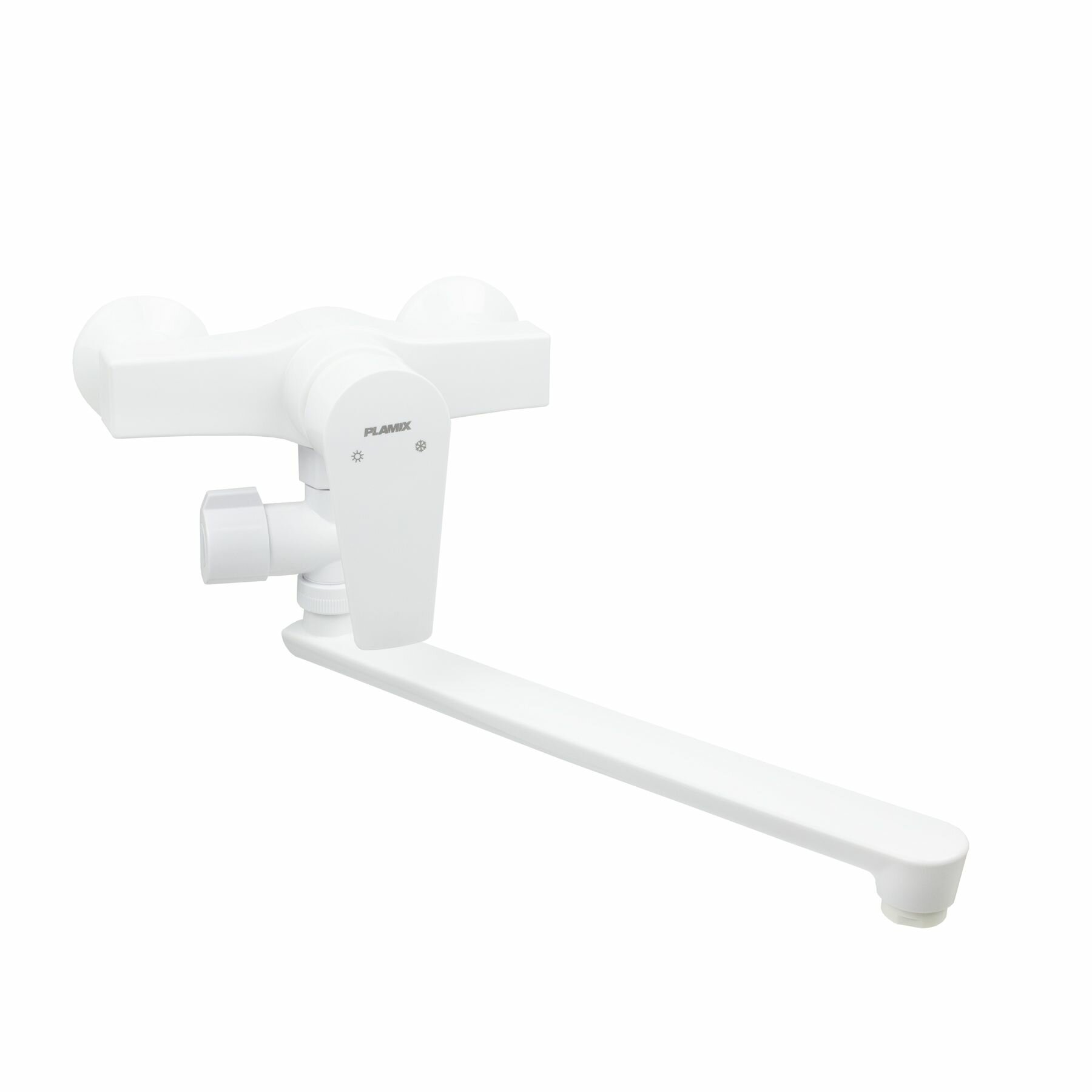 Смеситель для ванны с длинным изливом пластиковый без лейки, Plamix