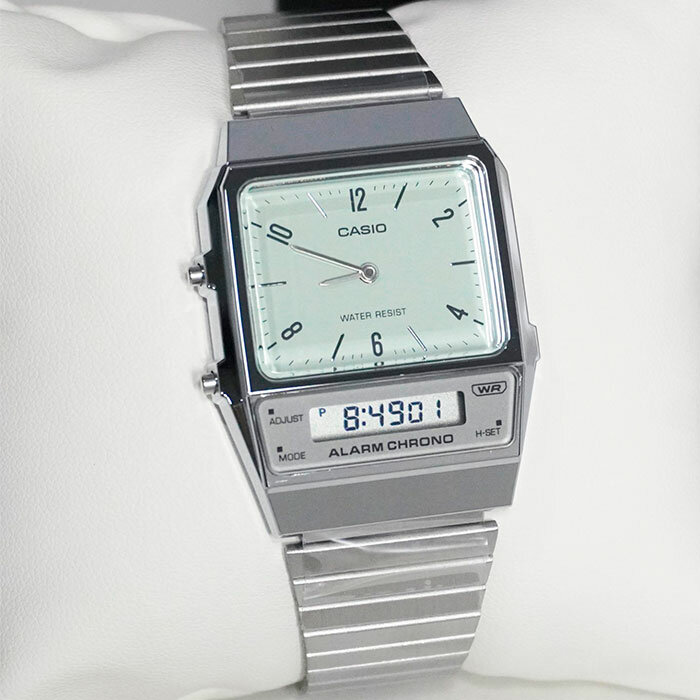 Наручные часы CASIO Collection, зеленый, серебряный, бирюзовый — фото 1
