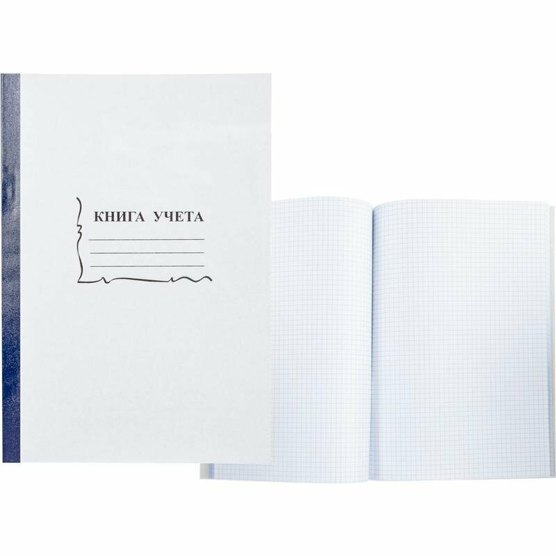 Книга учета 96л. в клетку обл. картон, 15932