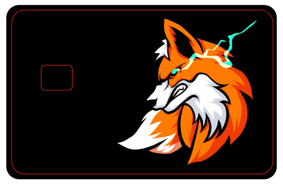 Наклейка на банковскую карту, стикер на карту, лиса