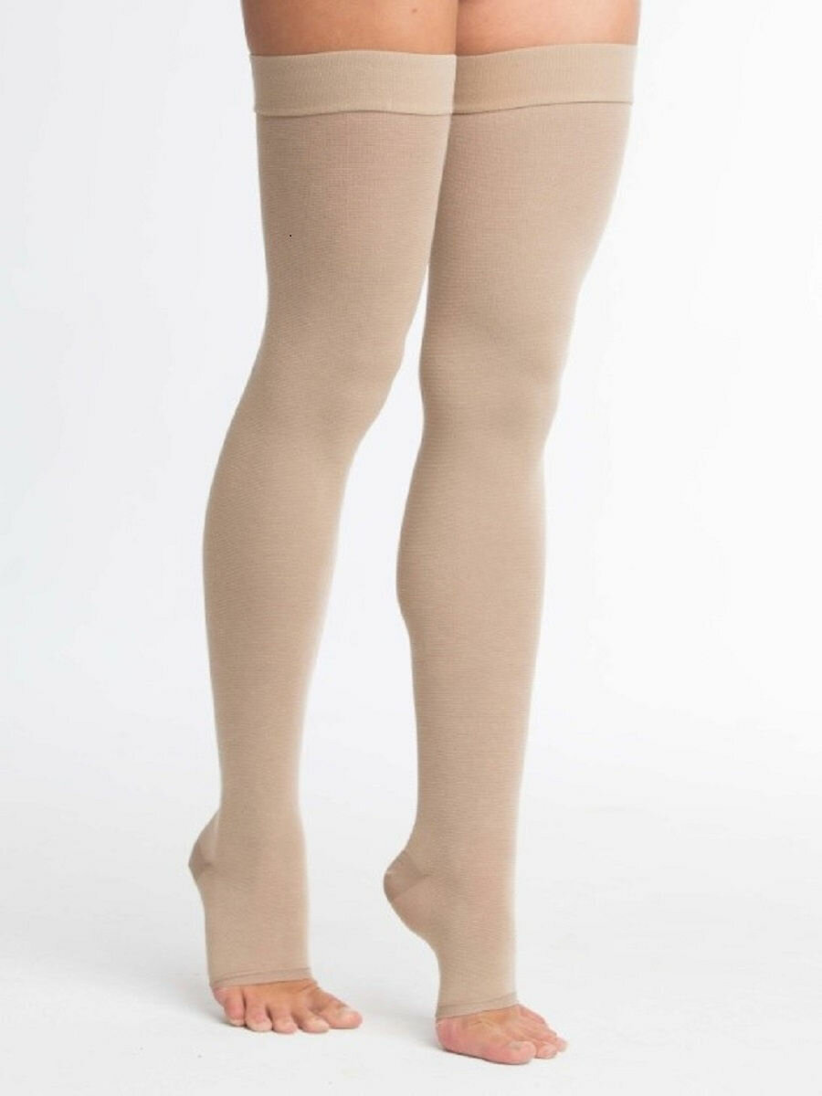 Чулок 18-23мм компрессионный до бедра Кремовый