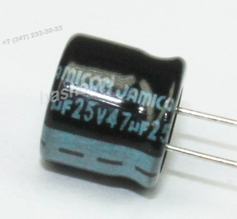 ECAP 47 мкФ / 25 В 8x8 SHR 105°C, Конденсатор электролитический, Jamicon