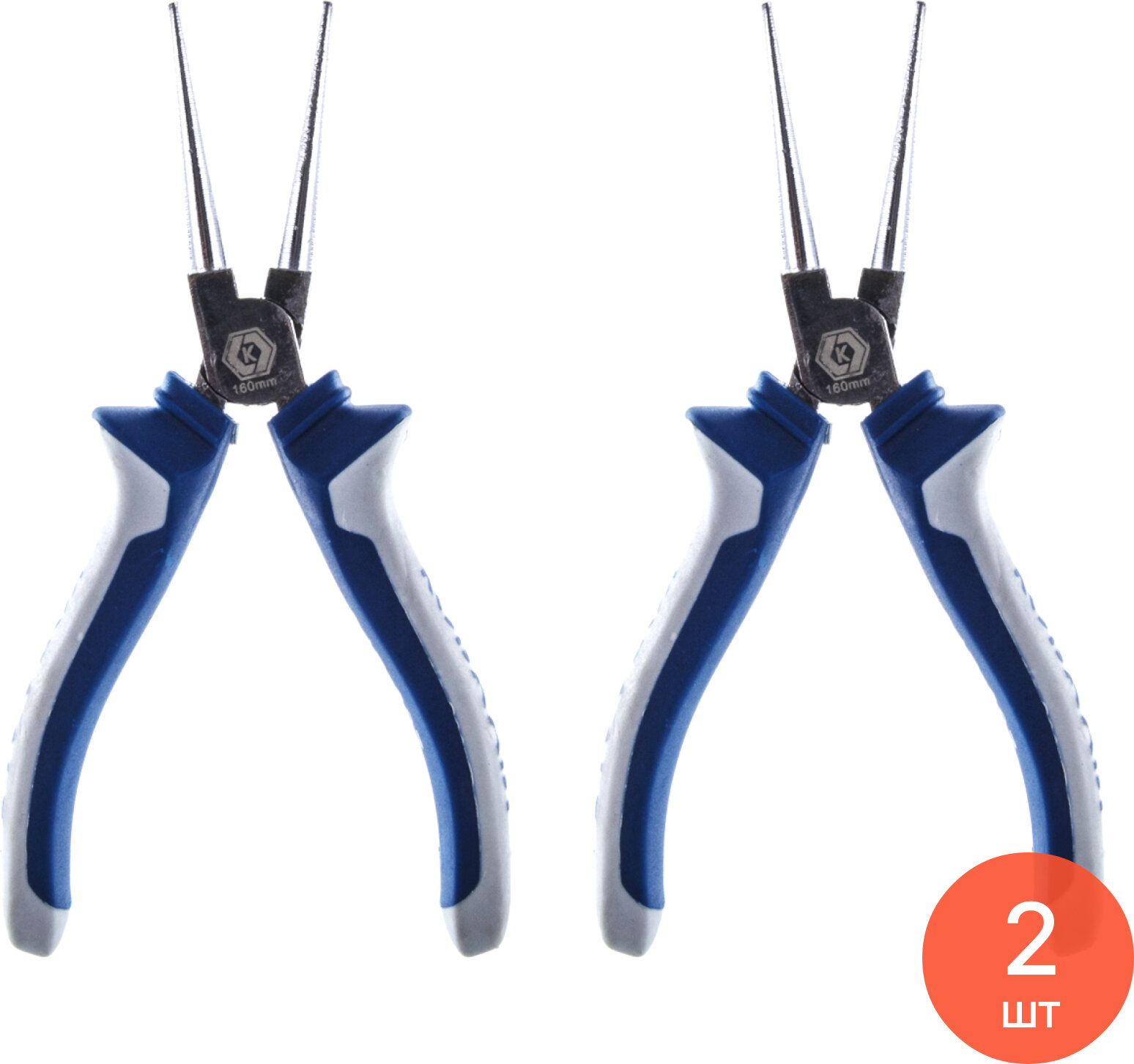 Круглогубцы Кобальт для надежного удержания мелких деталей, из углеродистой инструментальной стали, длина 160мм / инструменты (комплект из 2 шт)