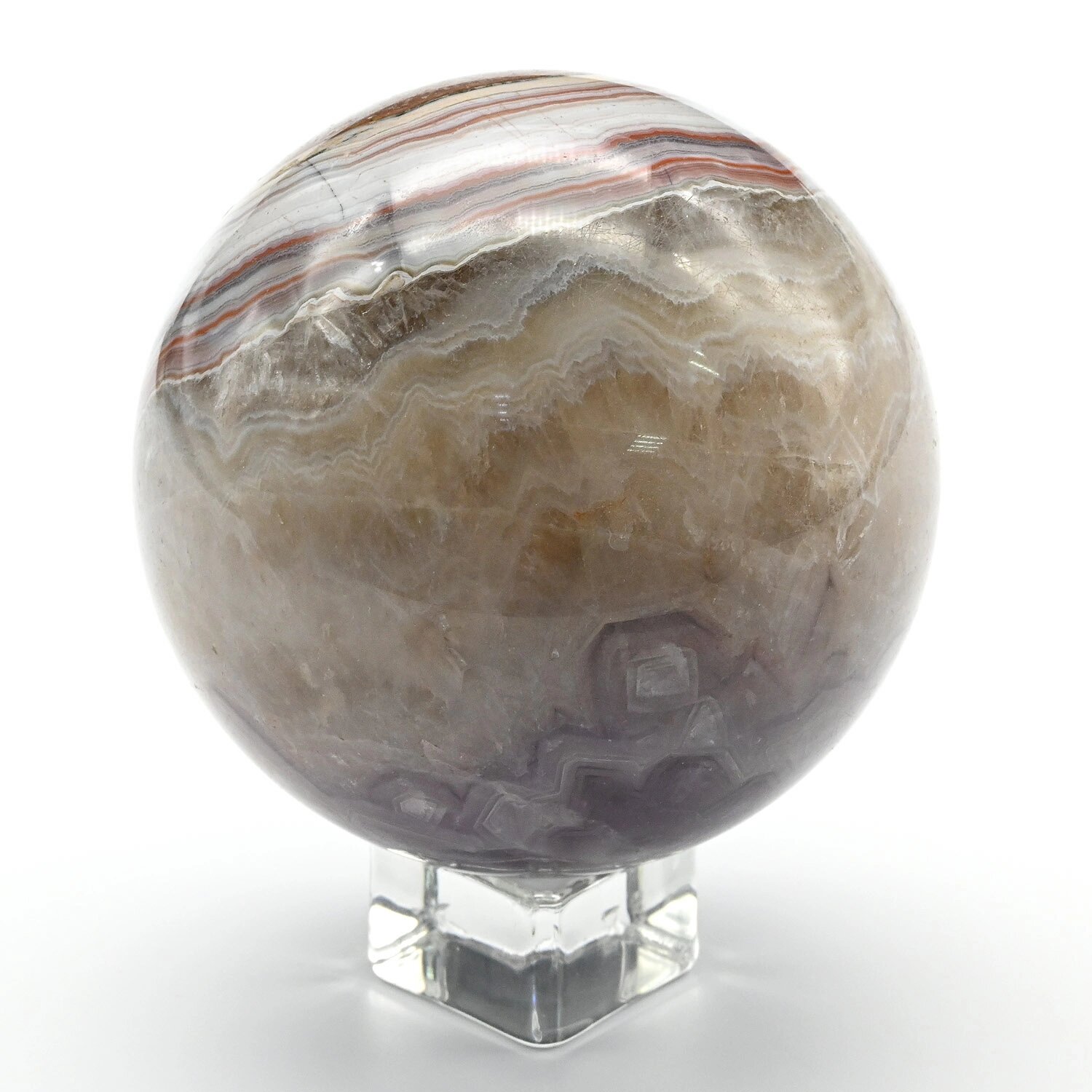 Шар из аметиста и агата, диаметр 76мм, 625г .