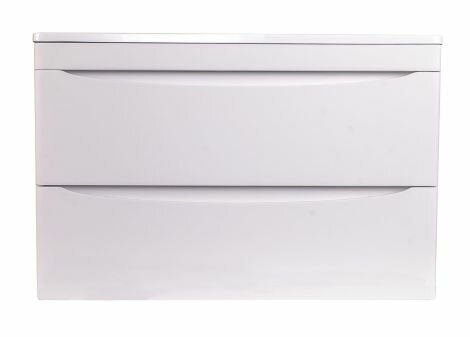 Тумба с раковиной Style Line Бергамо мини 90 (2 ящ.) подвесная Люкс антискрейтч белый, PLUS