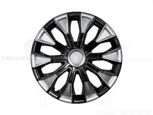 Колпаки декоративные (на пруж.) r-16 "волтек" сереб-черн для а/м газ 3302, 2705 перед (к-т 2 шт) (lw