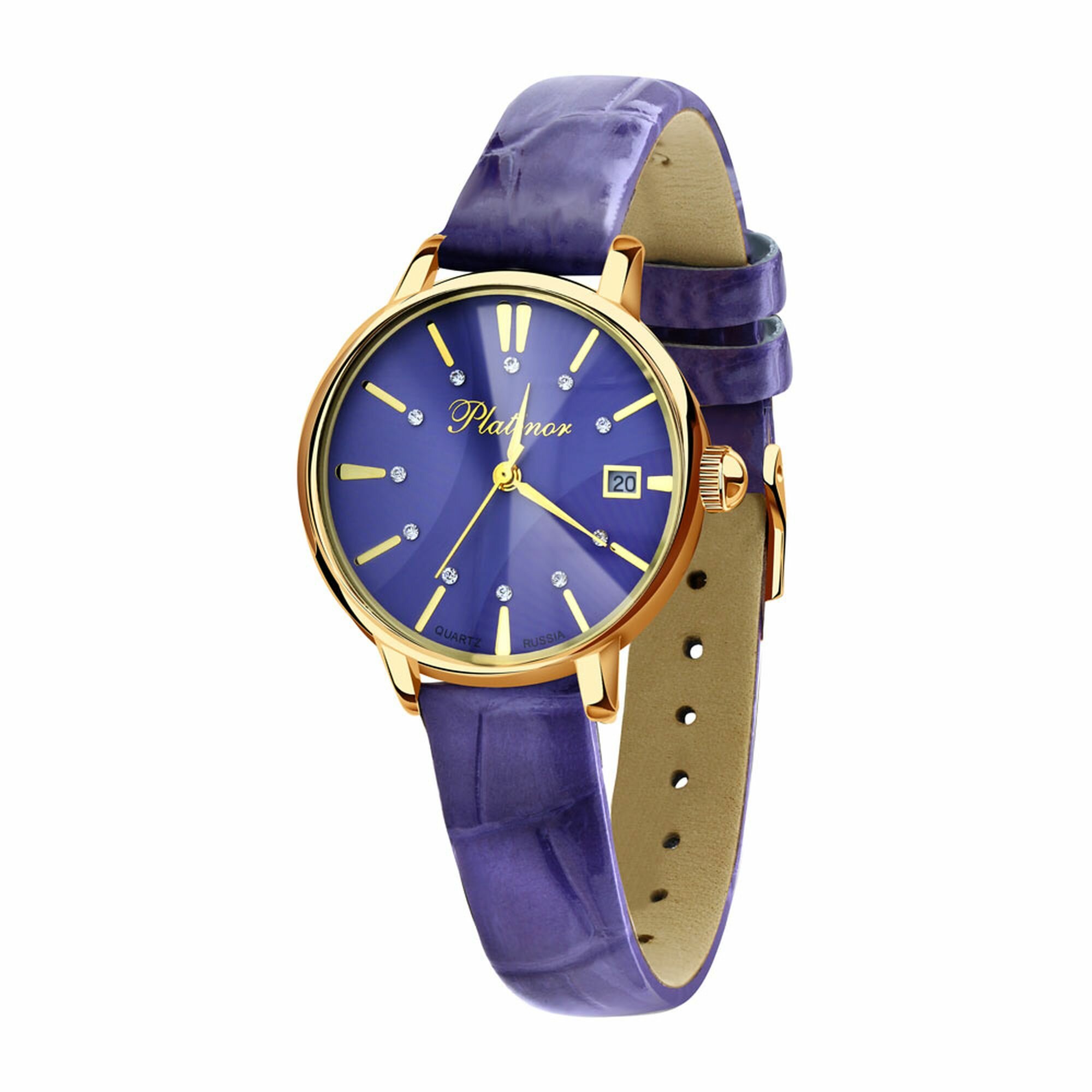 Наручные часы, золото + серебро, фианит