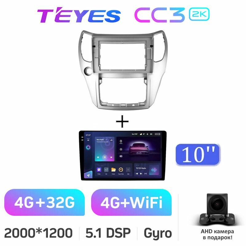 Магнитола Teyes CC3 2K 4/32 Gb 10" для Great Wall Hover M4 1 2012-2017 2 din