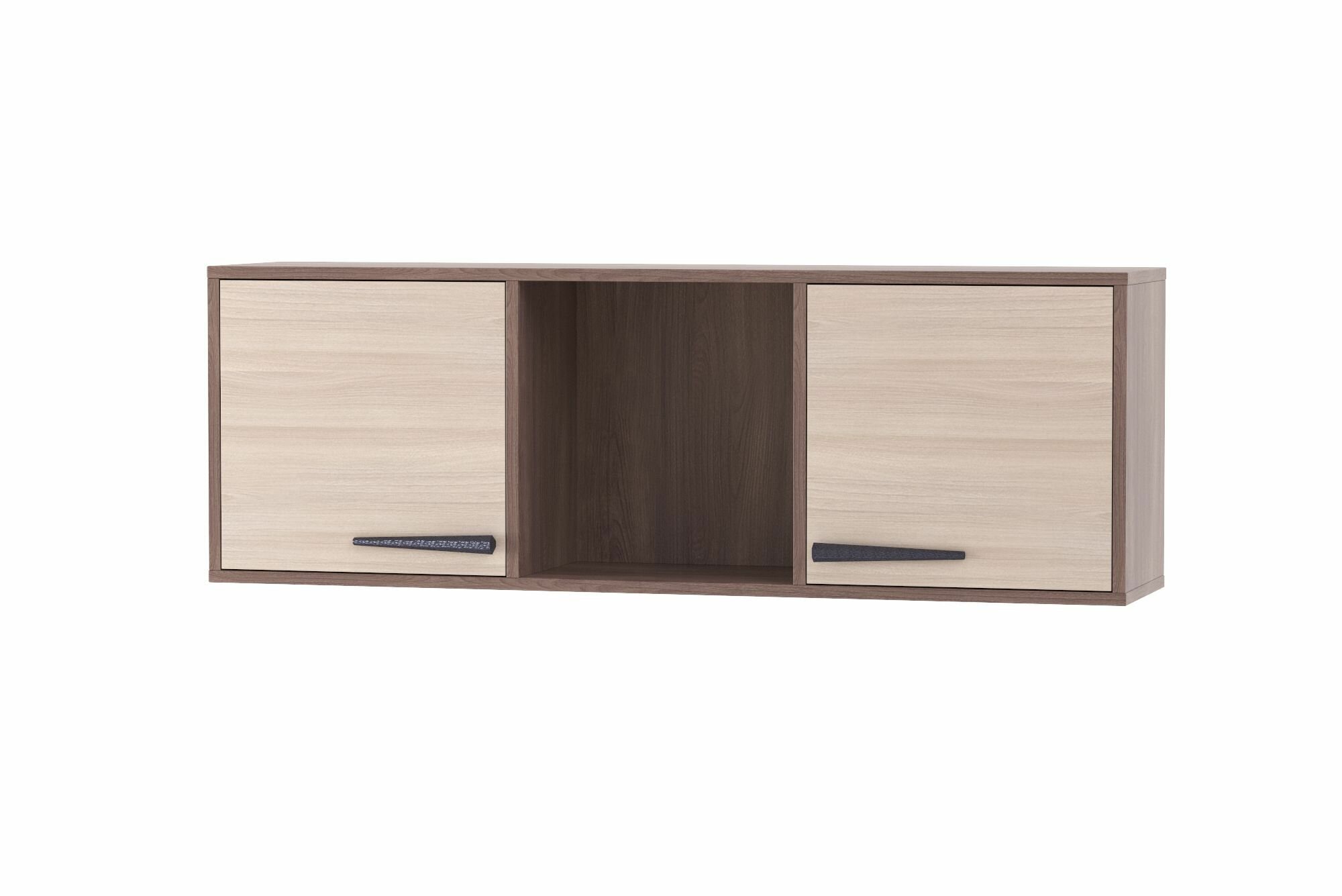 Полка навесная закрытая Оптима Шимо темный/ Шимо светлый (Атмосфера)