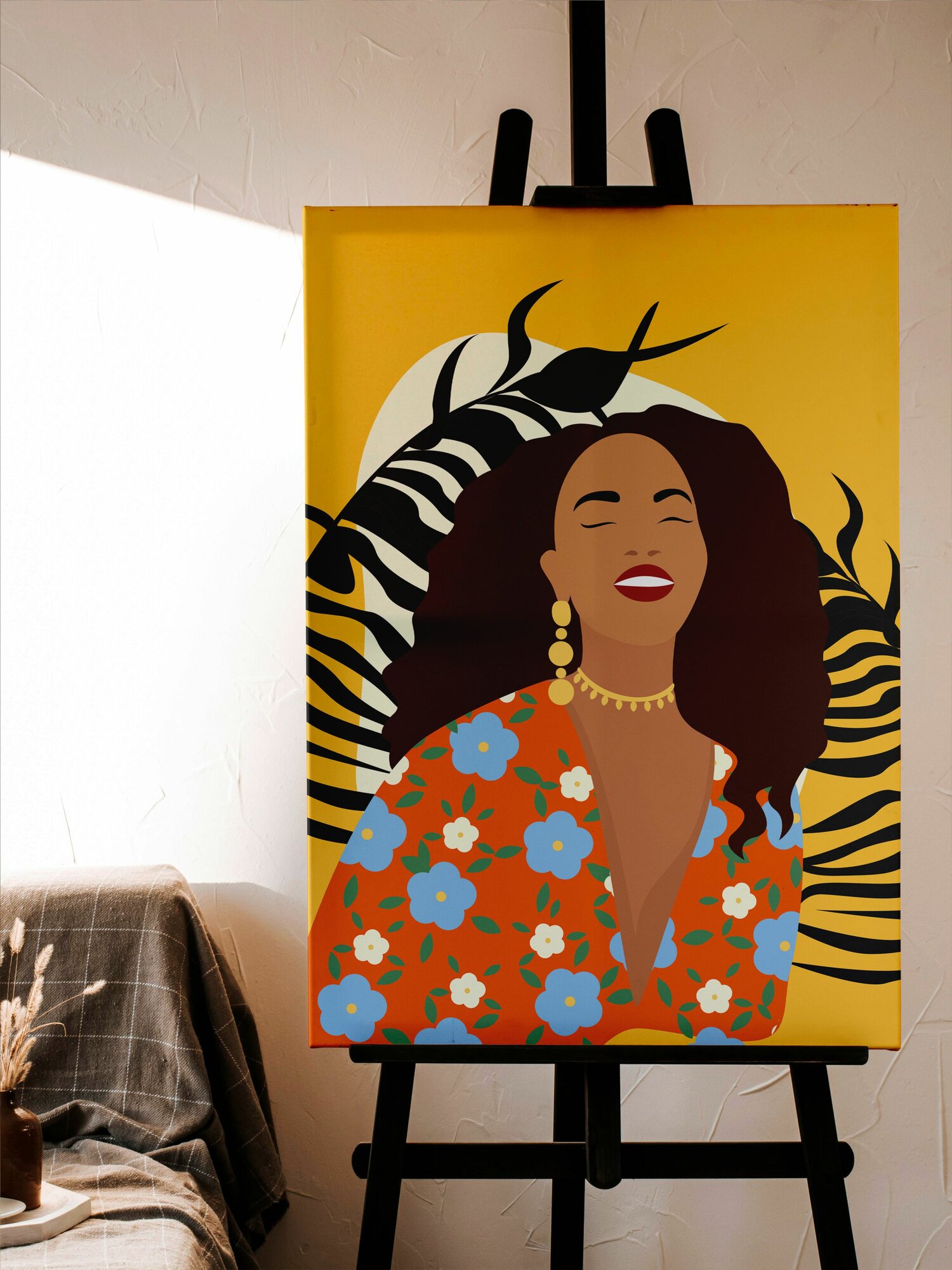 Картина Art IrbisPrint Портрет девушки в стиле минимализм 50х70 см натуральный холст на подрамнике 20 мм из натуральной сосны