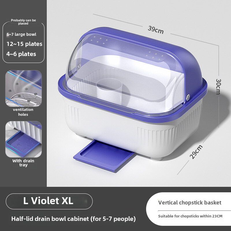 Стойка Для Посуда: Прочный Пластик Водонепроницаемая Система Дренажа Компактный Дизайн - Умное Хранение С Крышкой Стойка Для Сушки For Кухонная Организация