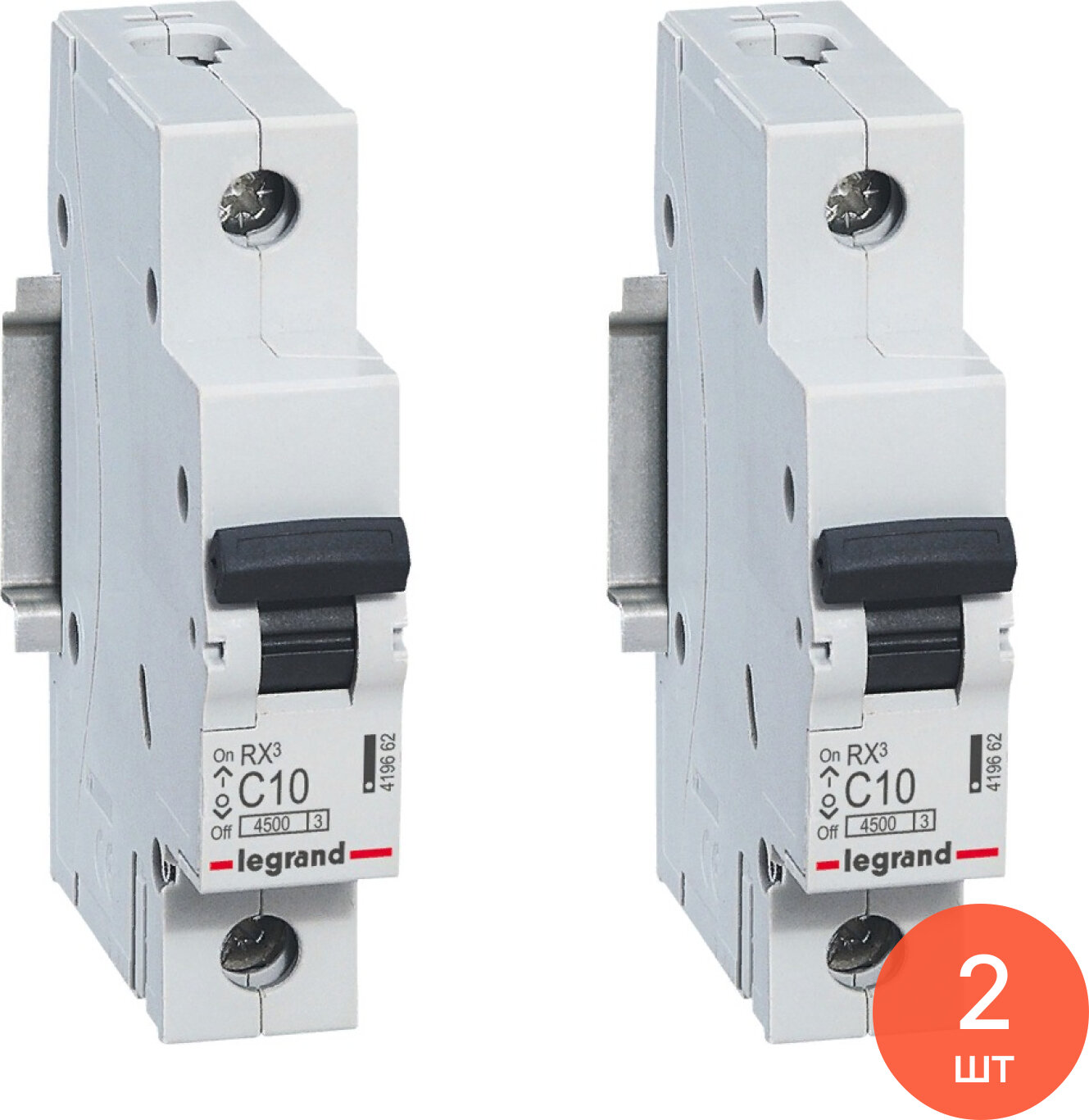 Автоматический выключатель Legrand / Легранд RX3, 1Р 25А характеристика С 4.5кА, 419666 / электроавтомат (комплект из 2 шт)
