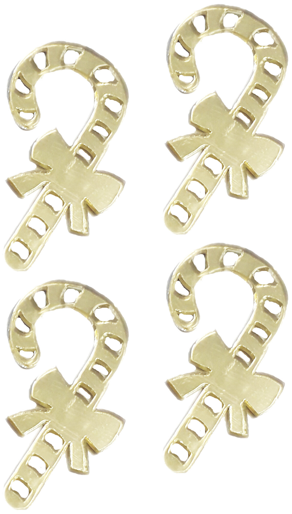 Украшение зеркальное золотое Трость 4 шт. (Набор из 3 шт.)