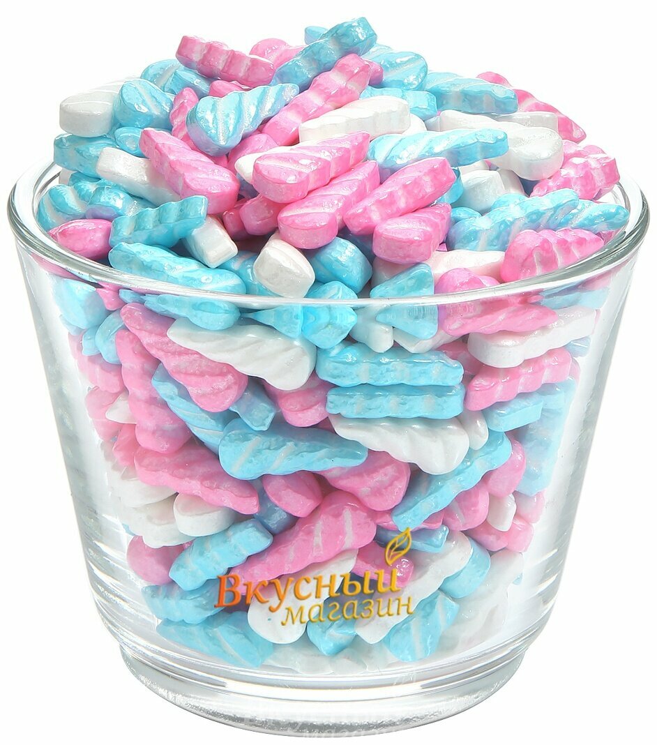 Декор Единорожек бело-розово-голубой Sweet bear, 50 гр. (Набор из 4 шт.)
