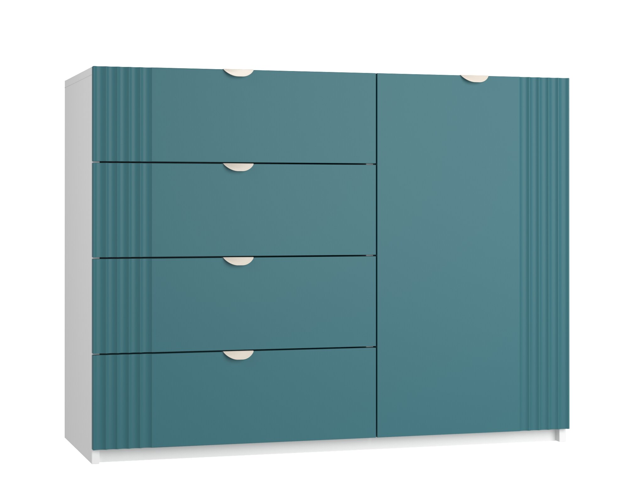Комод с выдвижными ящиками Мебель на Руси "Санторини 3" 105х80х40 Аквамарин