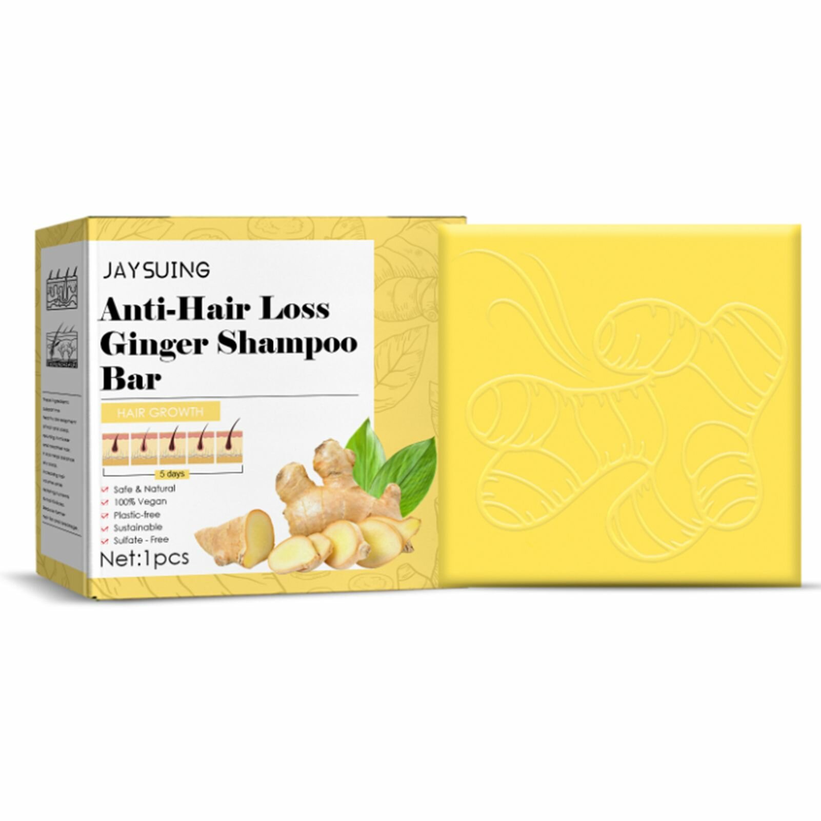 JAYSUING 1 шт. против выпадения волос имбирный шампунь
