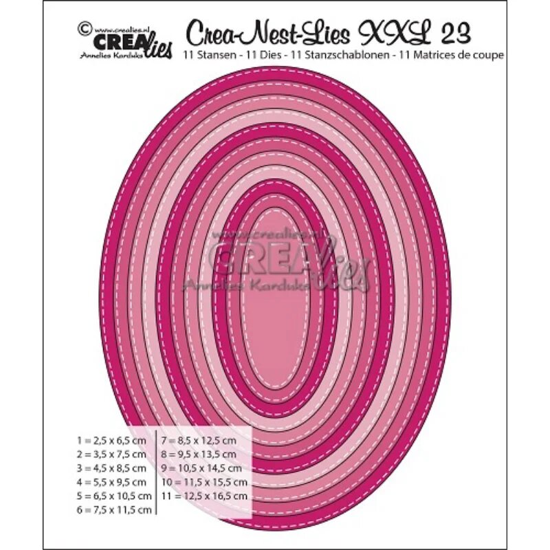 Вырубной штамп Crea-Nest Lies XXL 23, 12.5 X 16.5 CM, Розовый