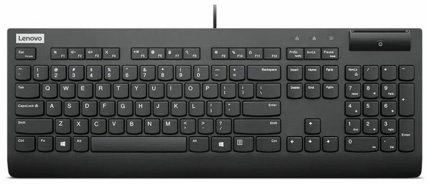 Клавиатура проводная Lenovo Smartcard II , мембранная, USB, черный (4Y41B69355)
