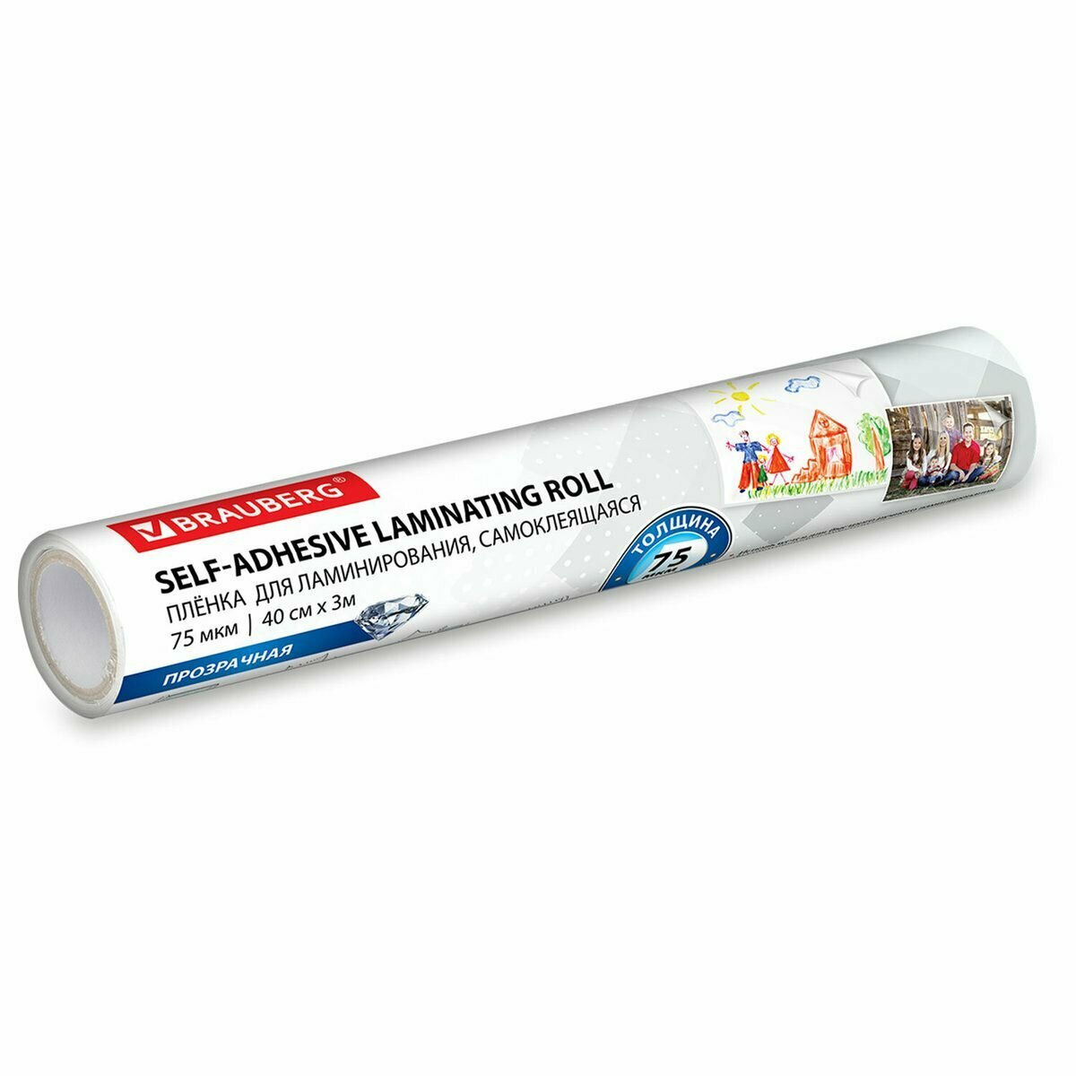 Пленка для ламинирования рулонная Brauberg, 400мм х 3м, 75мкм, прозрачная, 10шт.