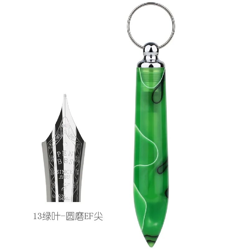 Сменный наконечник для перьевой ручки Penbbs Изумрудный, Green leaf -round EF