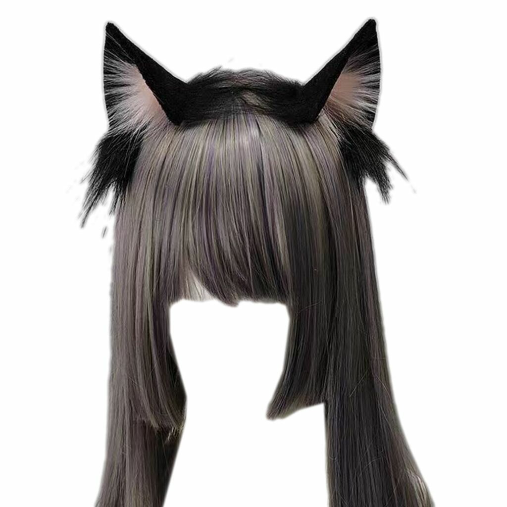 Ободок с ушками кошки из искусственного меха