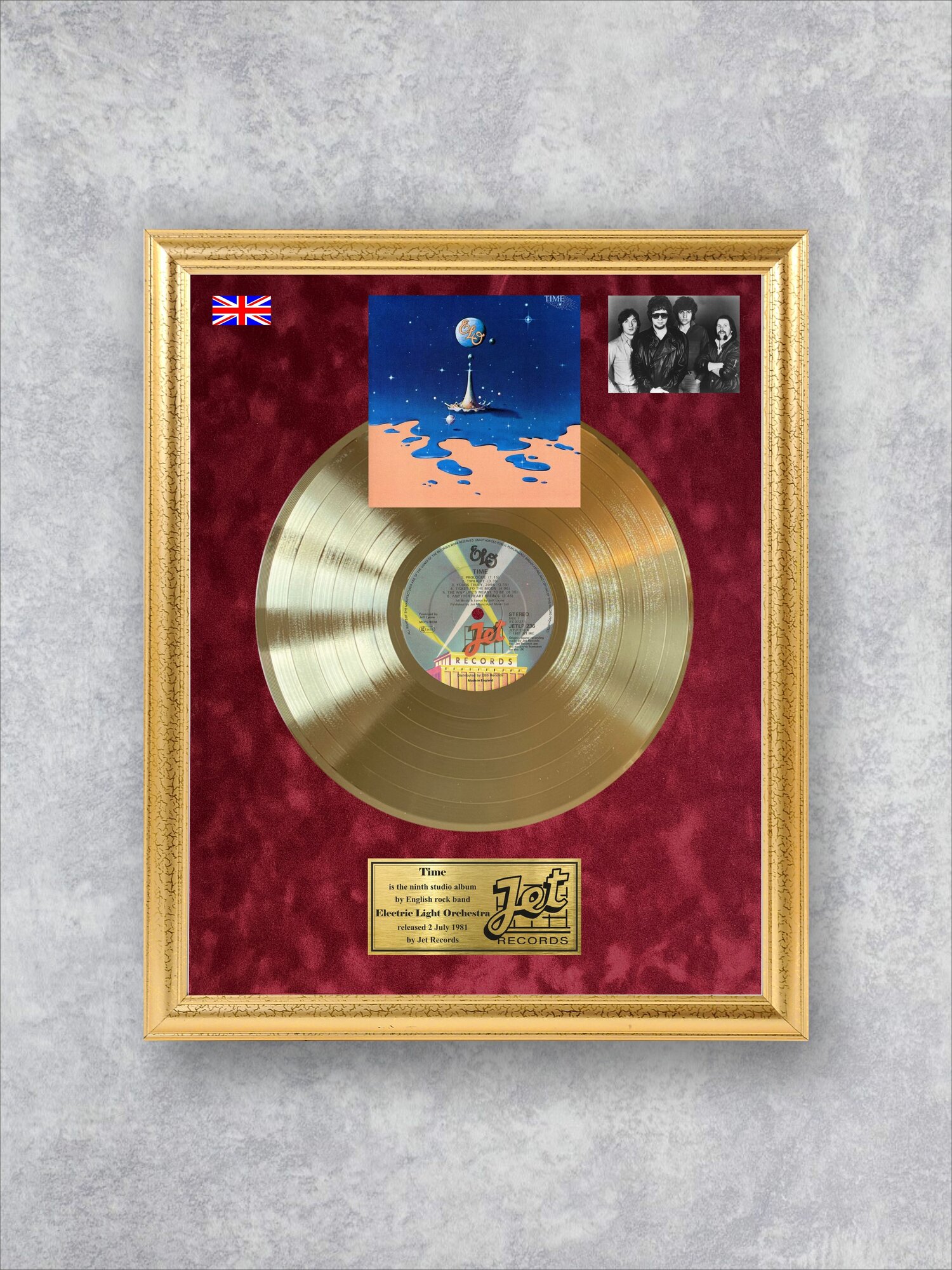 Золотая декоративная виниловая пластинка Electric Light Orchestra