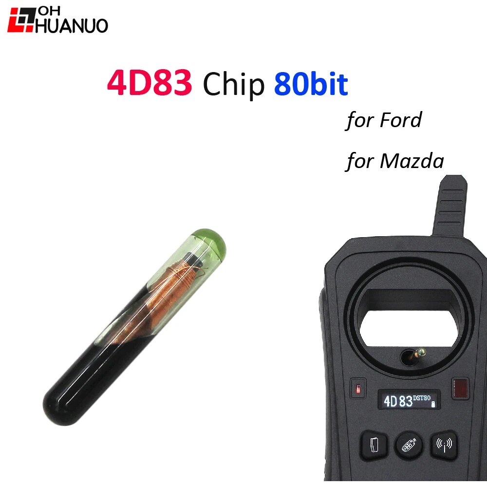 1 шт. 4D83 80-битный стеклянный чип (стеклянная трубка) Пустой чип автомобильного ключа Transpnder (за вторичном рынке) для Ford/для Mazda 4d83