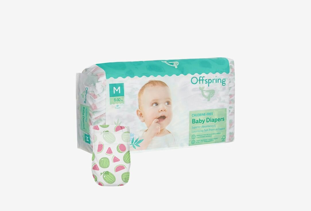 Подгузники OFFSPRING 6-10 кг, арбузы