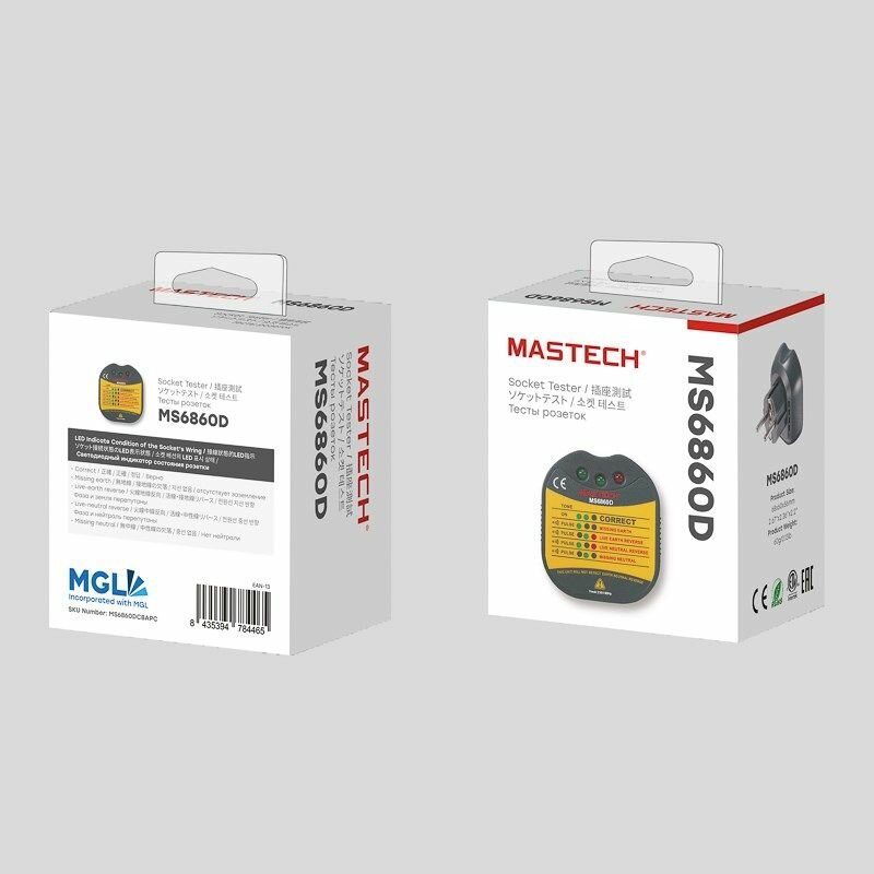 Тестер розеток MS6860D MASTECH — фото 1
