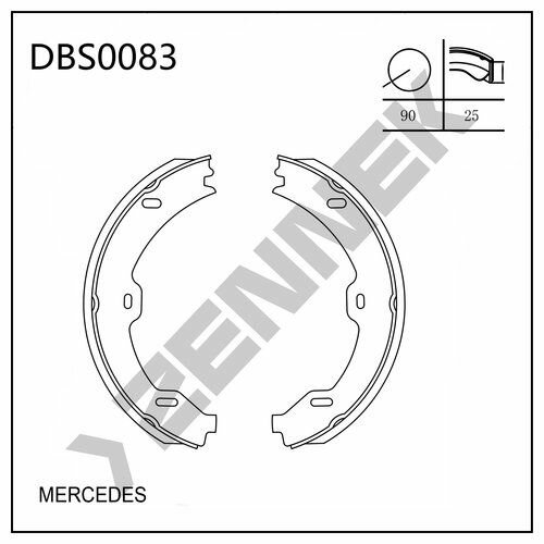 КолодкитормозныебарабанныеMERCEDESW2110209W2202219813 ZENNEK DBS0083