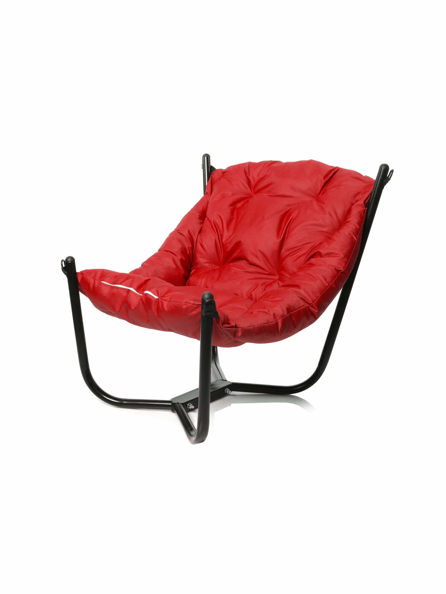 Мягкое кресло ЧИЛ, черное основание, красная подушка