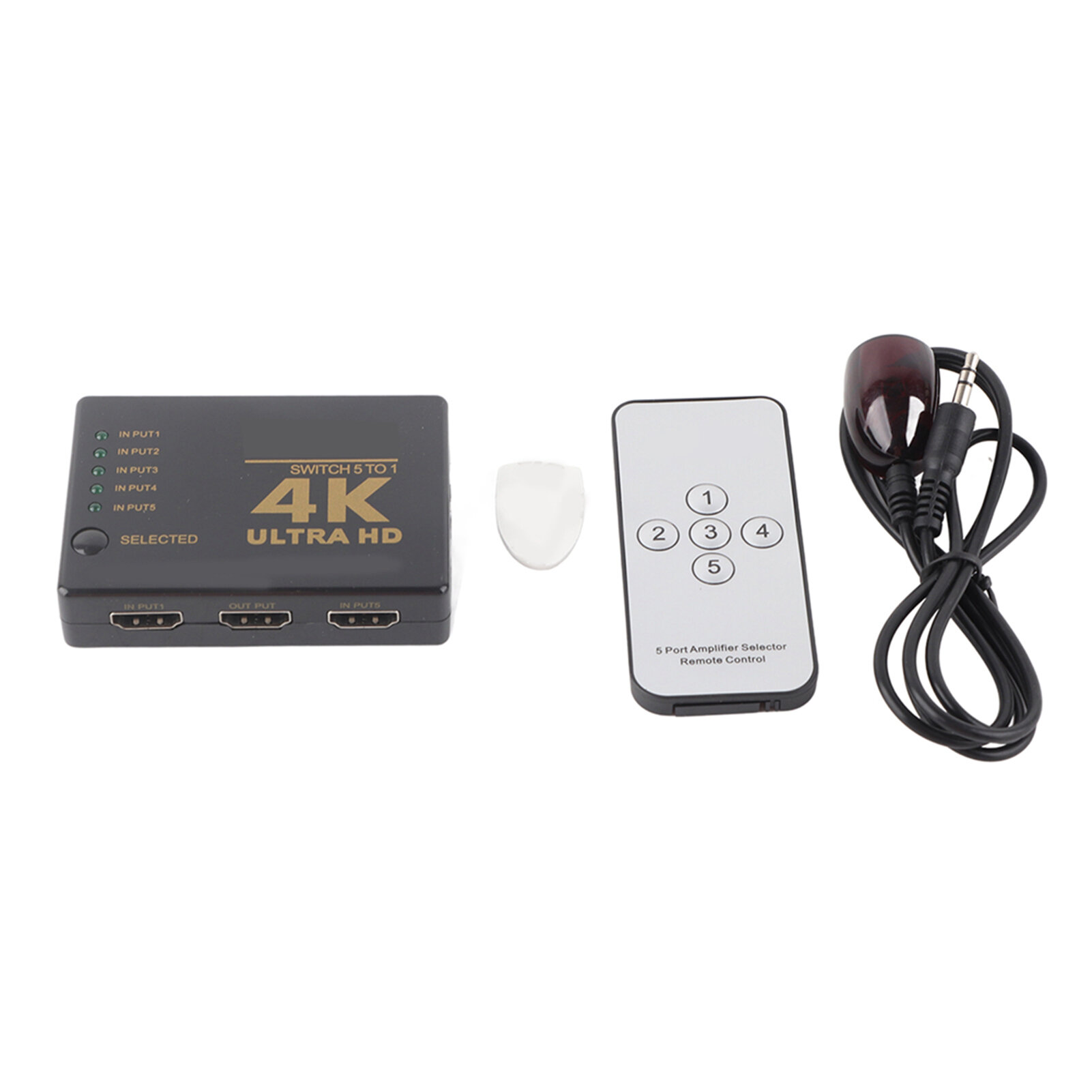 HDMI-коммутатор 5-в-1. Мультимедийный интерфейс высокой четкости 1080P. Преобразователь 5 входов и 1 выход с дистанционным управлением для игр и потоковой передачи HDTV.