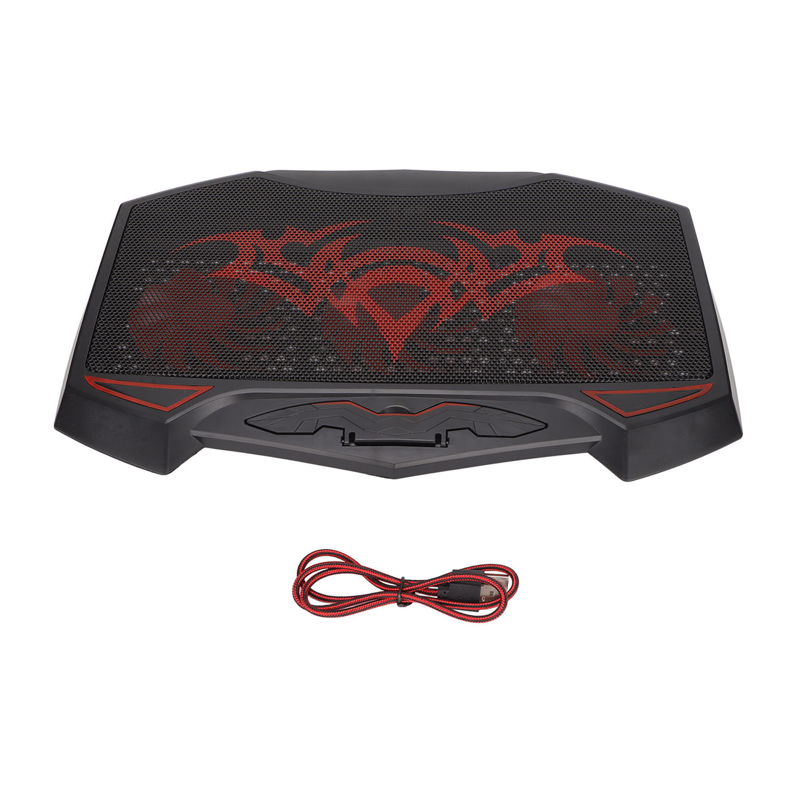 Игровой ноутбук охлаждающий подушка красные светодиоды 3 охлаждающие вентиляторы 5 регулируемых углов двойной USB -порты тихий ноутбук для 16 -дюймового ноутбука