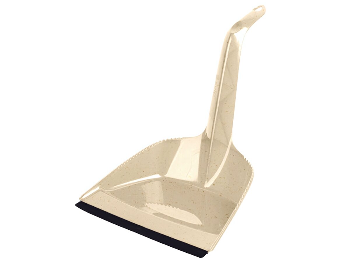 Совок с высокой ручкой «Malta» бежевый, пластик, удобство уборки, отверстие для крючка