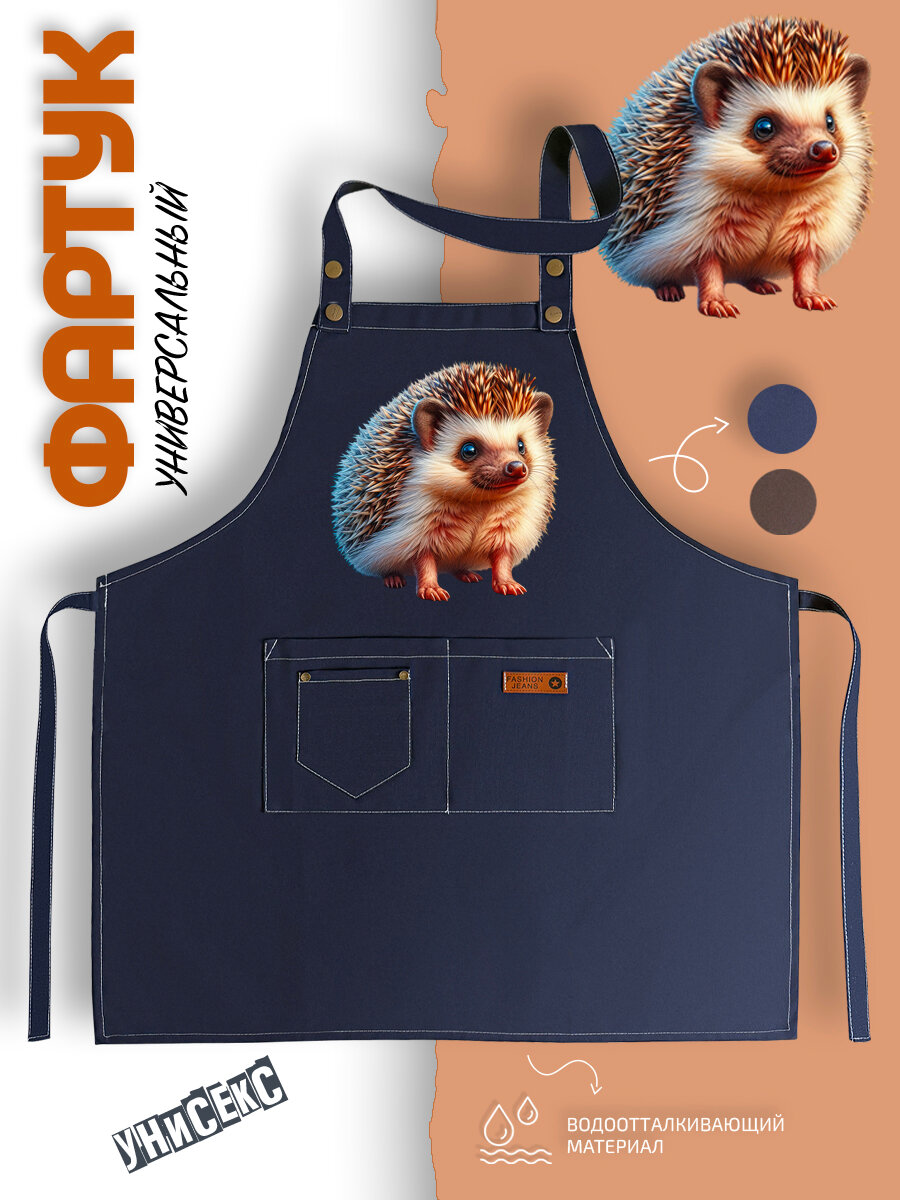 Фартук кухонный ежик уневерсальный с принтом поварской для кухни