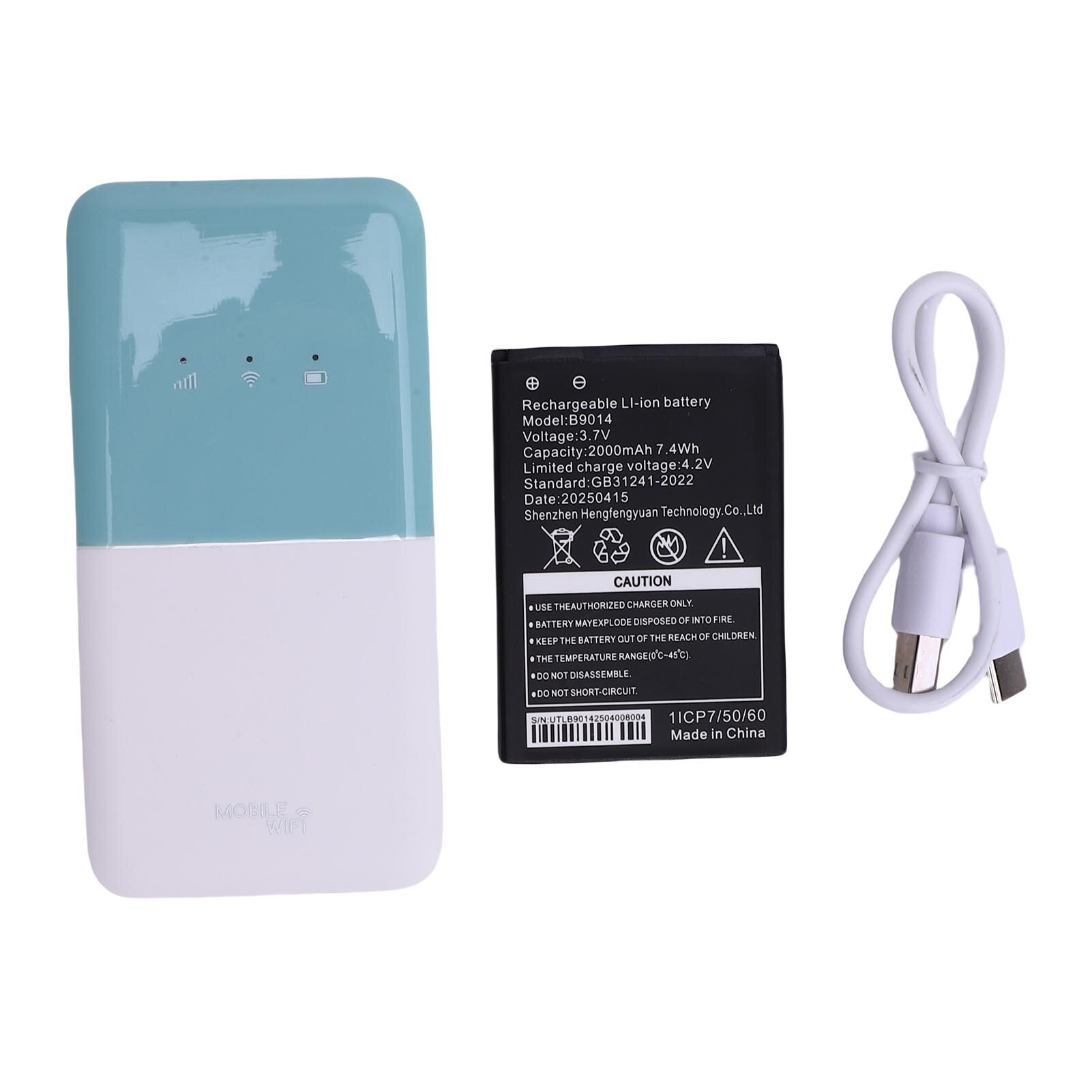 4G LTE Mobile Hotspot 300Mbps High Speed Pocket WiFi Mobile Router Supports 10 Connected Devices for Travel White Green