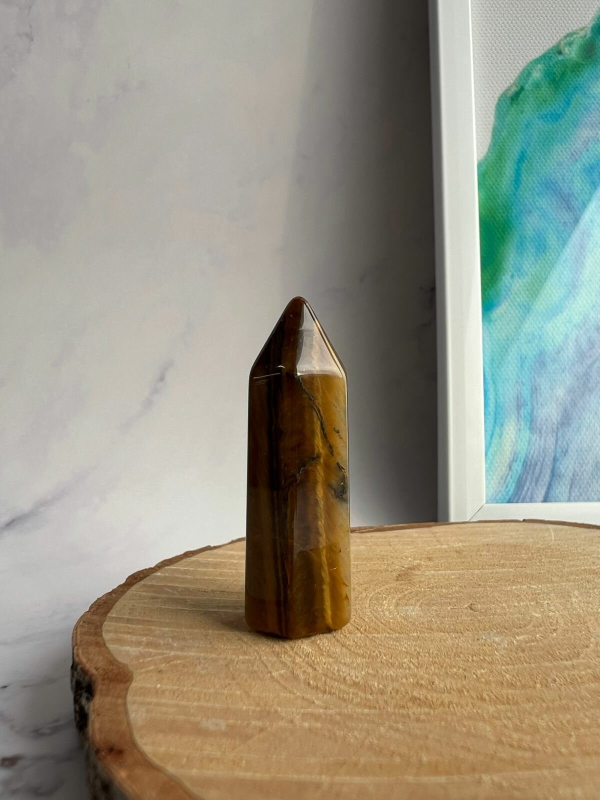 Кристалл Тигровый глаз, минерал 37-40 мм.