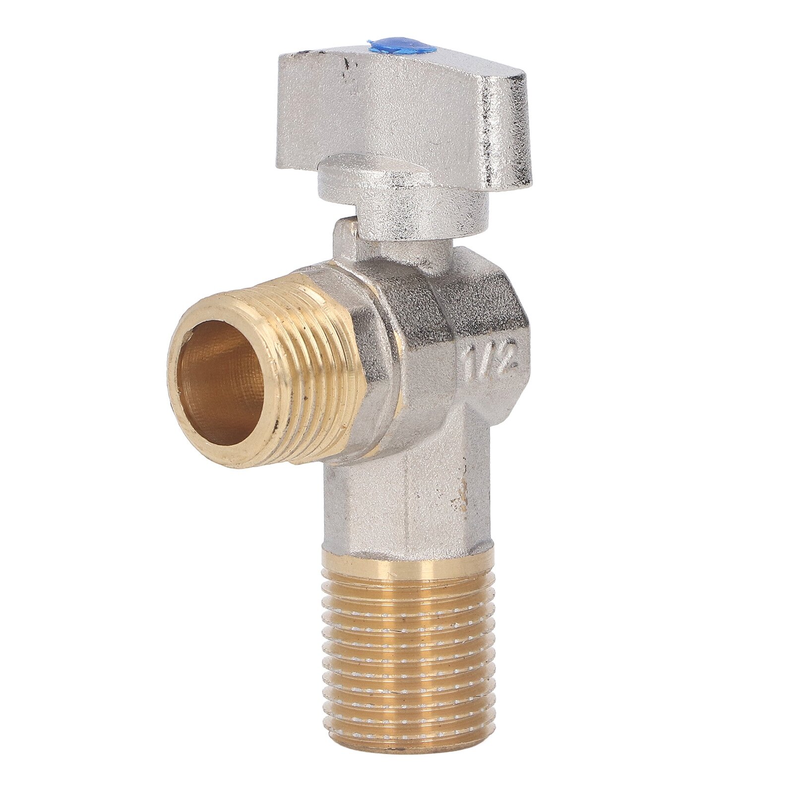 Латунный треугольный клапан с резьбой G1/2, большой расход, угловой запорный клапан для холодной и горячей воды для кухни, ванной комнаты, синий