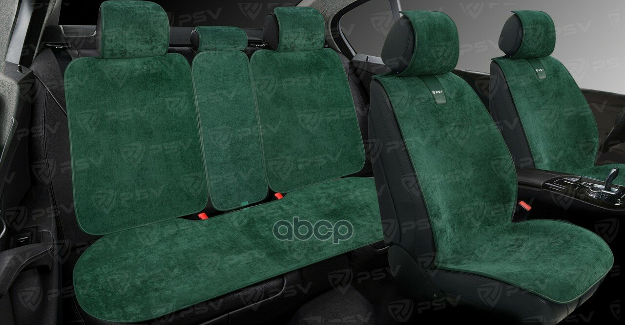 Накидка на сиденье "PSV" Len Sneg лен зеленый (комплект на весь салон) PSV арт. 138302